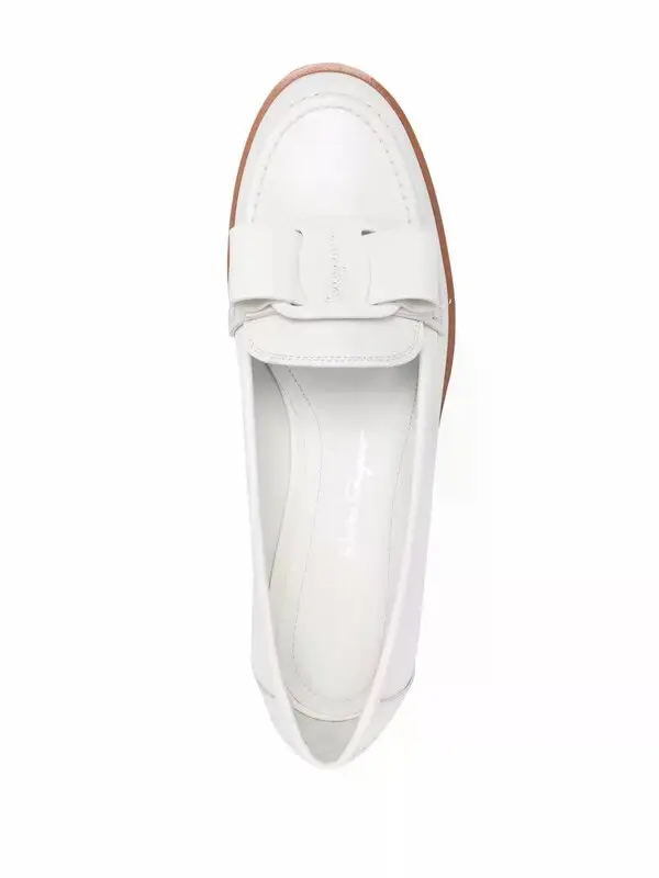 FERRAGAMO Viva Bow-embellished Loafers - White