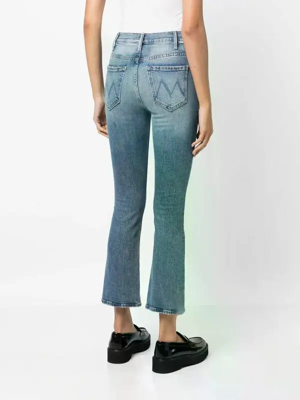 MOTHER Cropped High-rise Flare Jeans