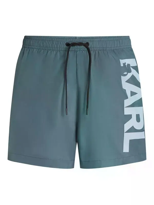 Karl Lagerfeld Logo-print Swim Shorts - Blue