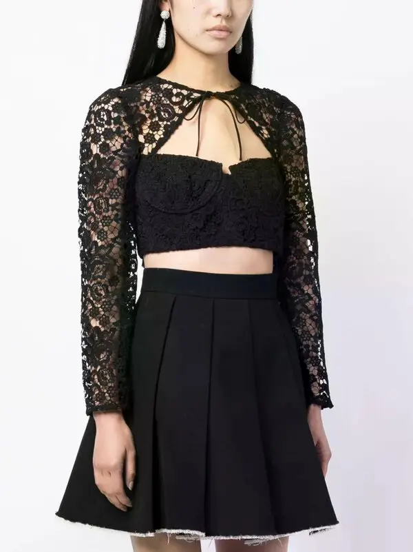 SELF-PORTRAIT Corded-lace Crop Top