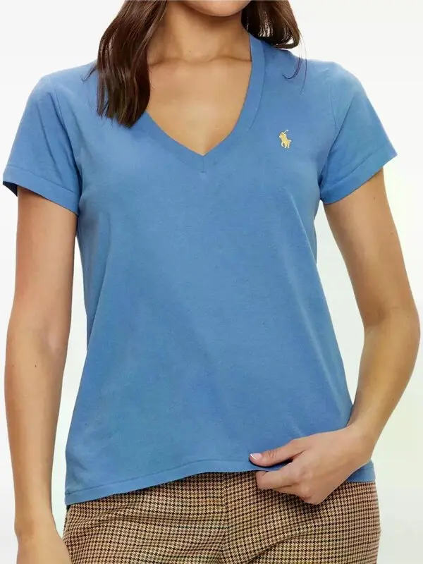 Polo Ralph Lauren V-neck T-shirt With Embroidered Logo