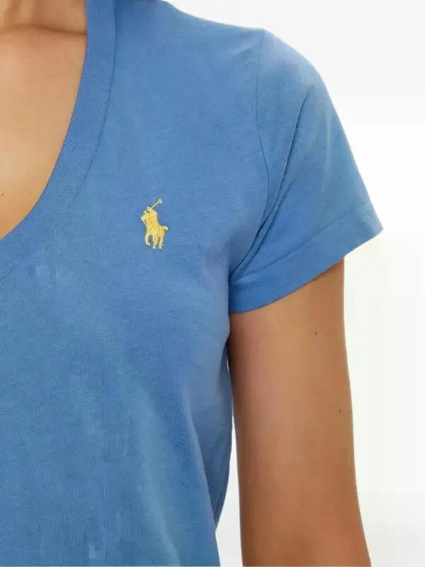 Polo Ralph Lauren V-neck T-shirt With Embroidered Logo