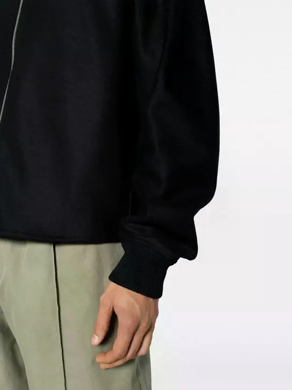 JIL SANDER Zip-up Wool Bomber Jacket - Blue