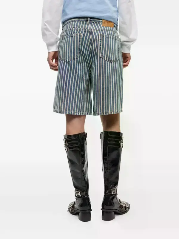 GANNI Striped Shorts - Blue