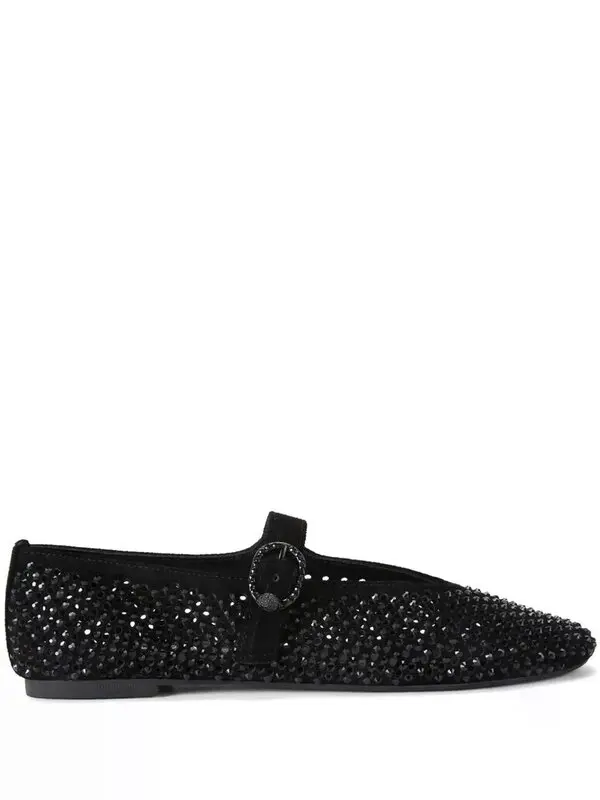 Kurt Geiger Mayfair Ballet Flats With Crystal Embellishments - Black