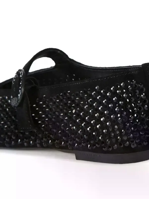 Kurt Geiger Mayfair Ballet Flats With Crystal Embellishments - Black
