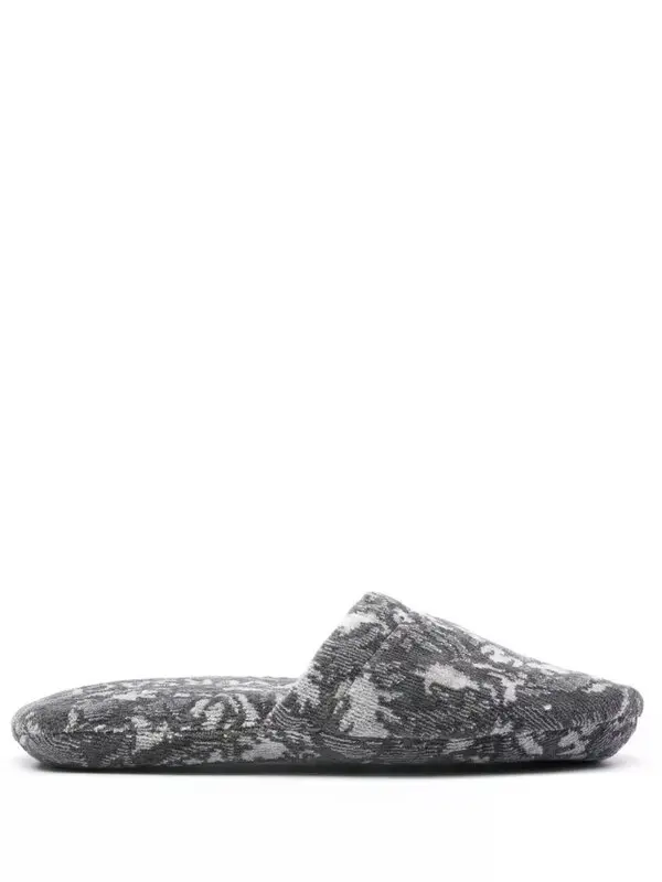 Versace Jacquard Cotton-blend Slippers - Grey