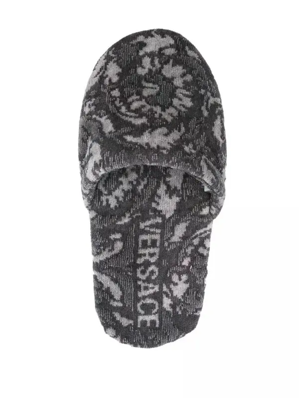 Versace Jacquard Cotton-blend Slippers