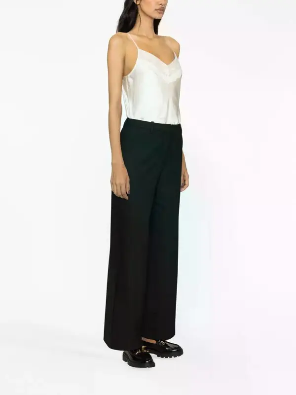 Maje High-waist Flared Wool Blend Trousers