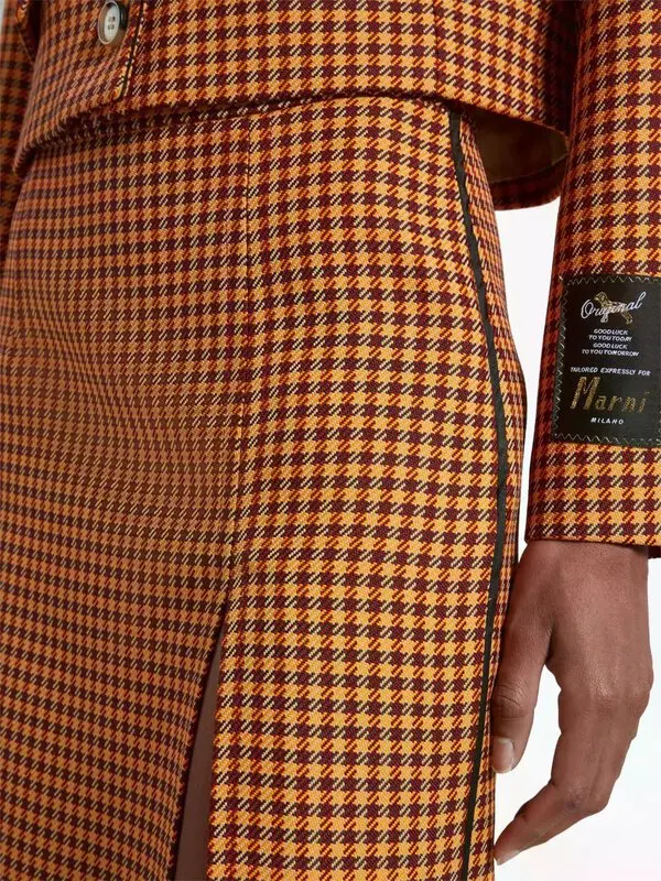 Marni Checked Midi Skirt