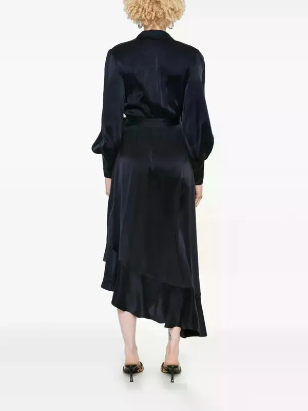 Zimmermann Silk Wrap Midi Dress - Blue