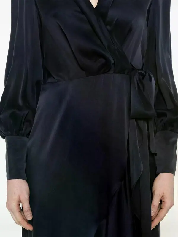 Zimmermann Silk Wrap Midi Dress - Blue