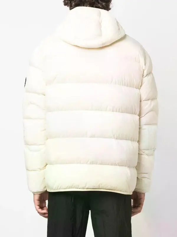 Stone Island Feather Down Hooded Coat - Neutrals