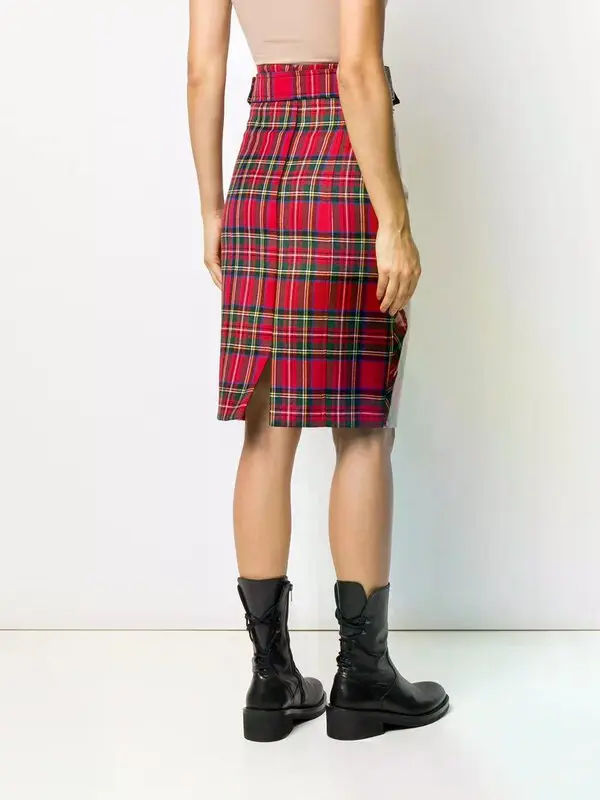 Philipp Plein Tartan Pencil Skirt