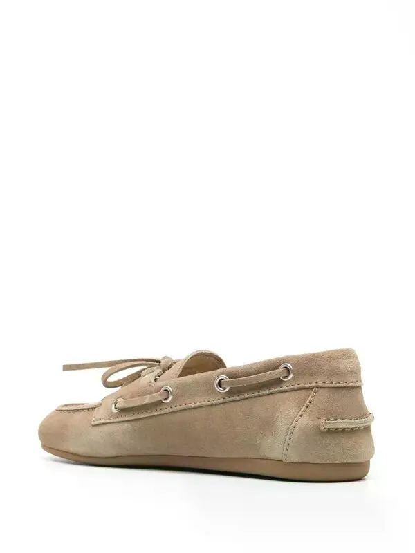 Miu Miu Logo-embossed Suede Loafers - Neutrals