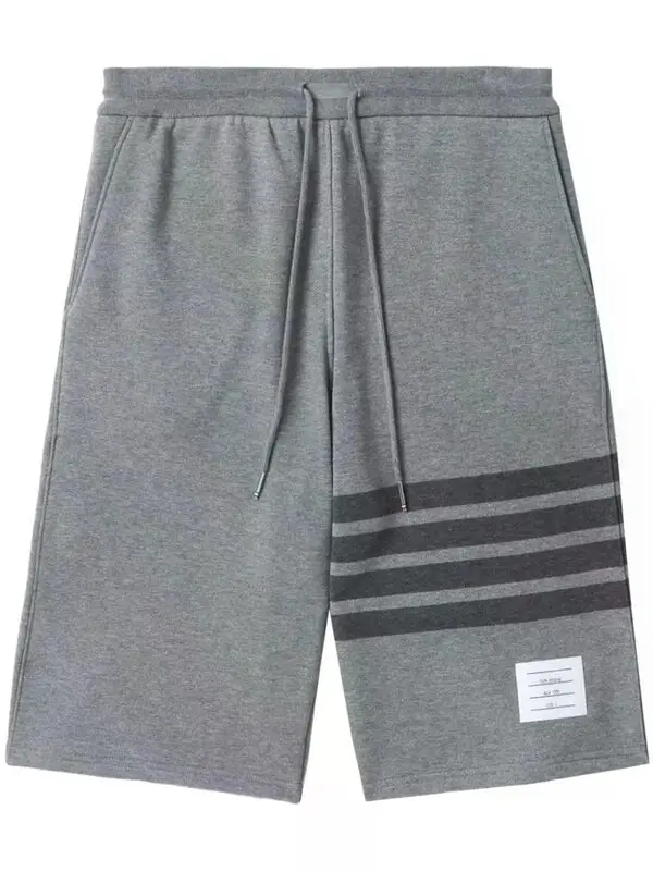 Thom Browne Cotton Striped Track Shorts - Grey
