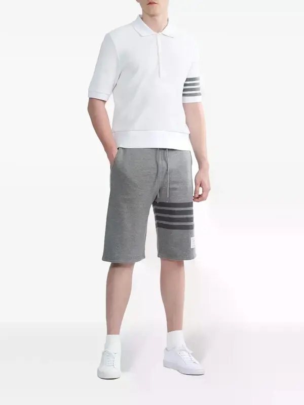 Thom Browne Cotton Striped Track Shorts - Grey