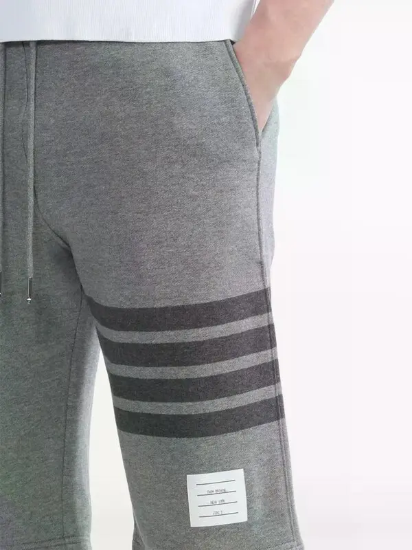 Thom Browne Cotton Striped Track Shorts - Grey