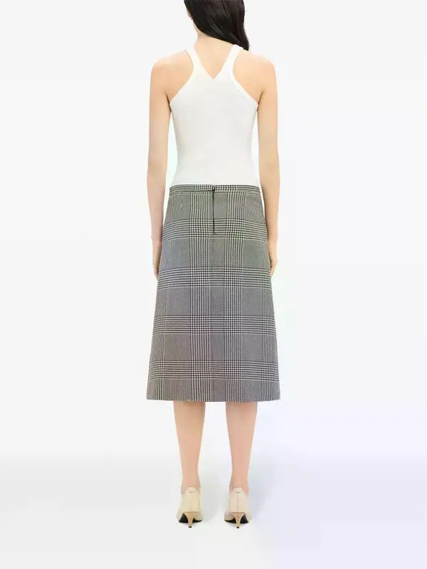 COURREGES Zip-detail Checked Midi Skirt