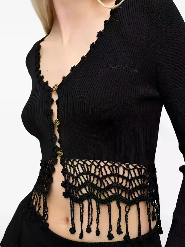 GANNI Macramé-detailing Cardigan