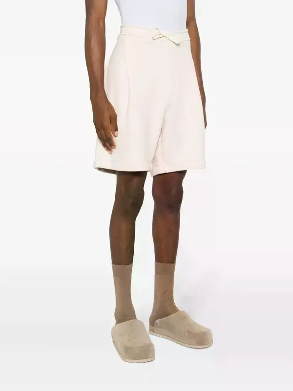 A PAPER KID Logo-patch Cotton Track Shorts - Neutrals