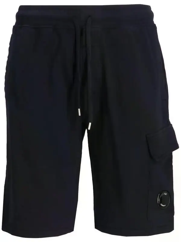 C.P. COMPANY Lens-detail Fleece Track Shorts - Blue