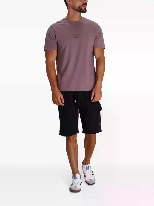 C.P. COMPANY Lens-detail Fleece Track Shorts - Blue
