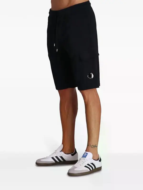 C.P. COMPANY Lens-detail Fleece Track Shorts - Blue
