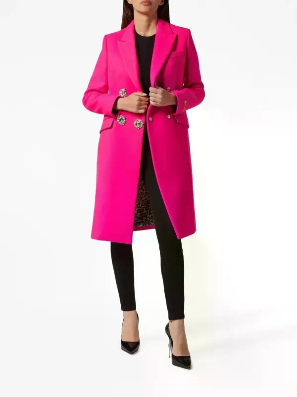 Philipp Plein Crystal-embellished Wool Coat