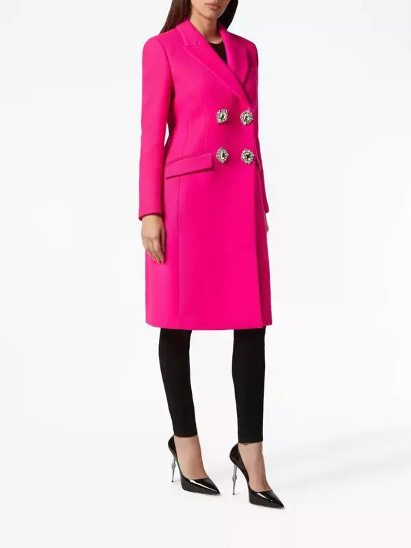 Philipp Plein Crystal-embellished Wool Coat