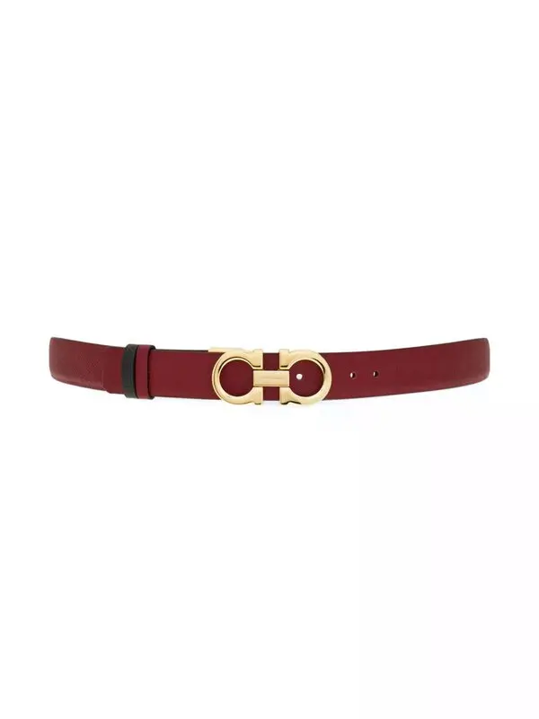 FERRAGAMO Reversible Gancini Buckle Belt - Red