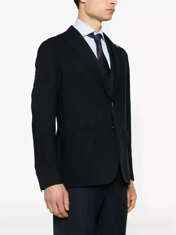 Tagliatore Notched-lapels Single-breasted Blazer - Blue