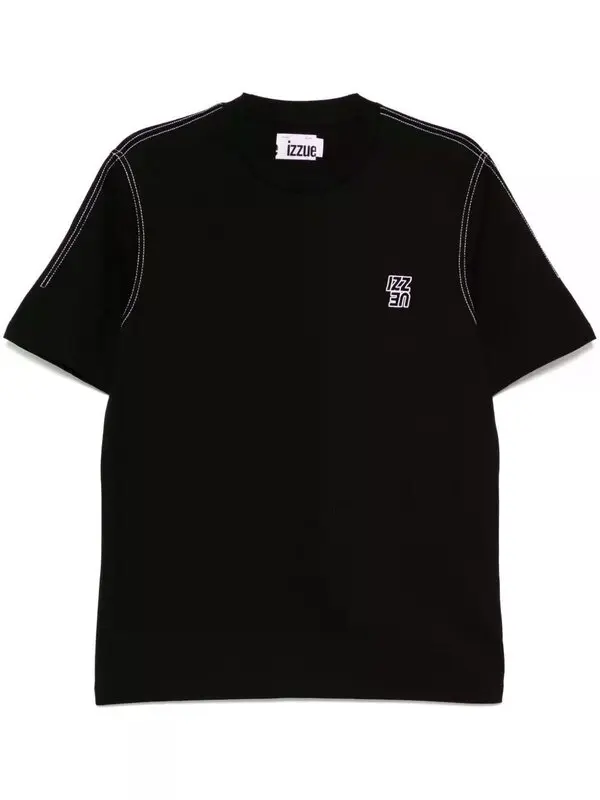 Izzue Logo-embroidered T-shirt - Black