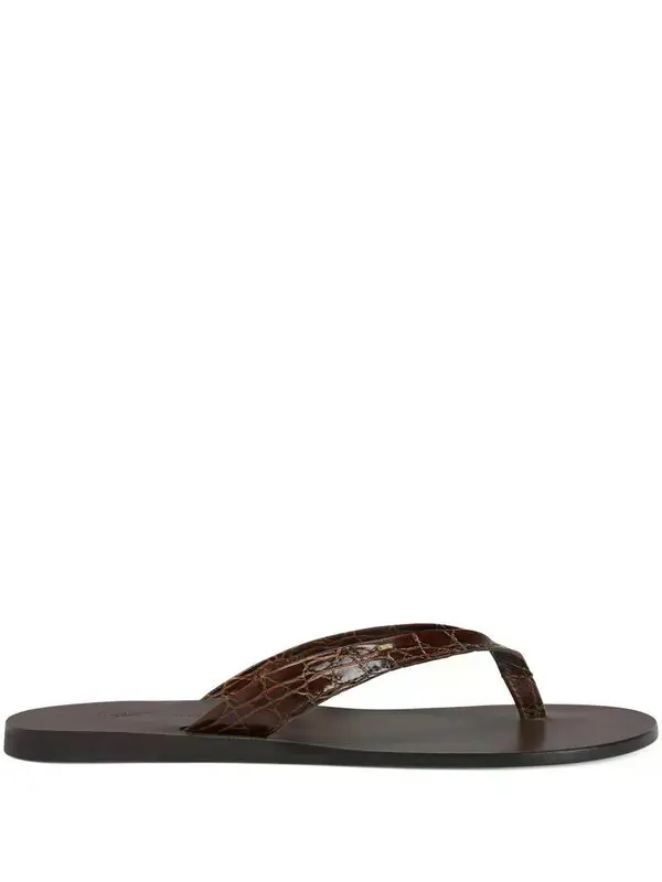 GIUSEPPE ZANOTTI Philemon Leather Sandals - Brown