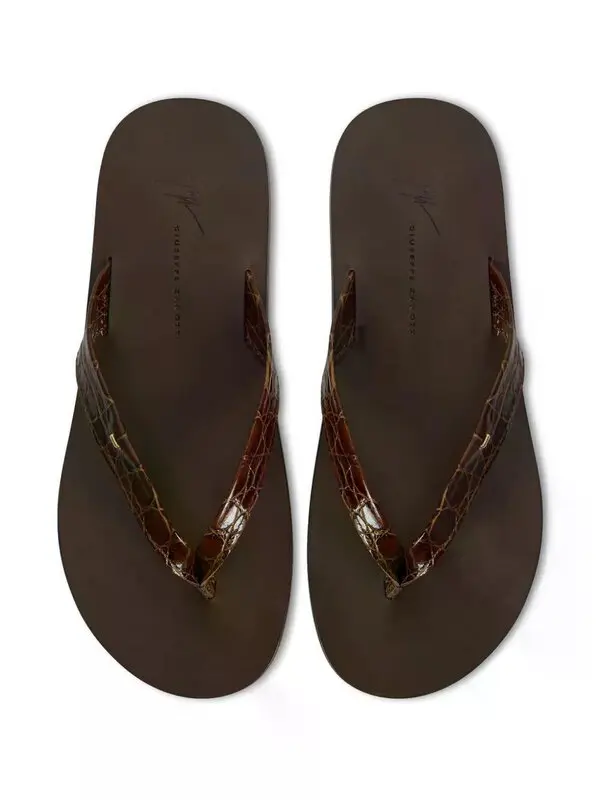 GIUSEPPE ZANOTTI Philemon Leather Sandals - Brown