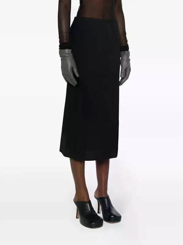 Gauchère Side-slit Wool Skirt