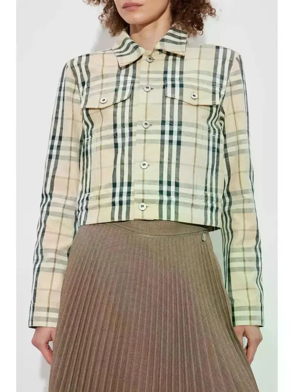 Burberry Check Pattern Cropped Jacket