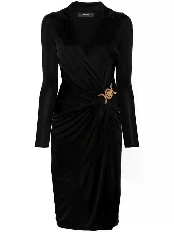 Versace Medusa-plaque Jersey Midi Dress