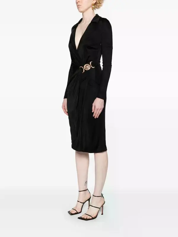 Versace Medusa-plaque Jersey Midi Dress