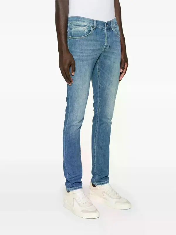 DONDUP Logo-print Tapered Jeans - Blue