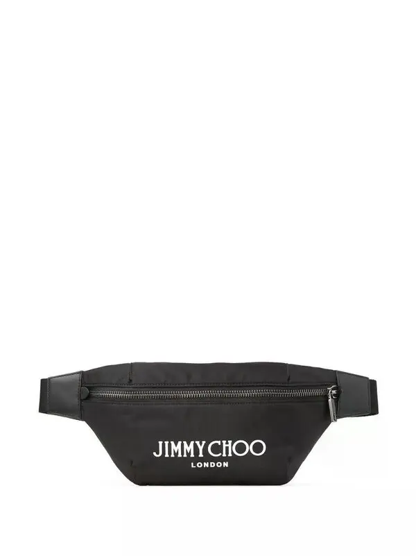 JIMMY CHOO Finsley Logo-print Belt Bag - Black