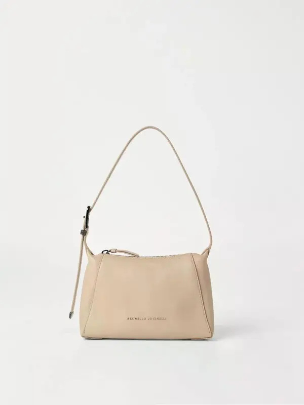 Brunello Cucinelli Logo-debossed Shoulder Bag - Neutrals