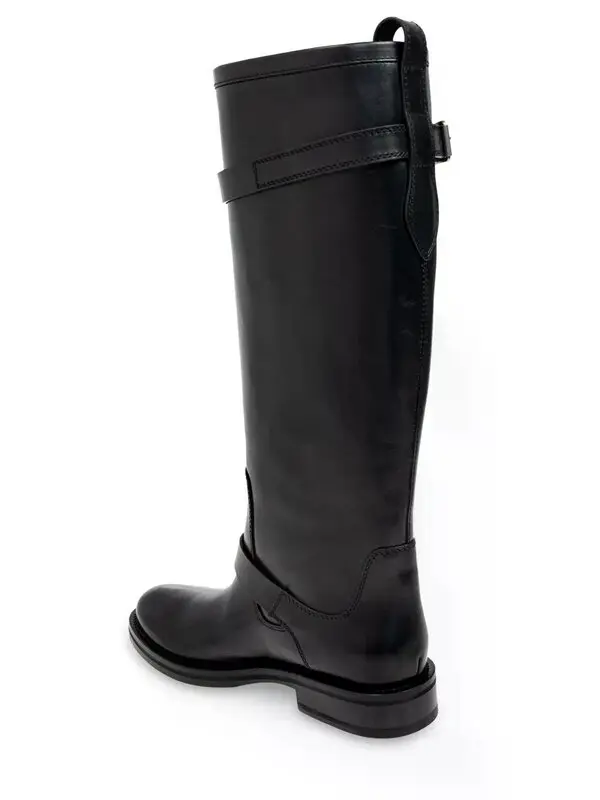 Saint Laurent Almond-toe Leather Boots