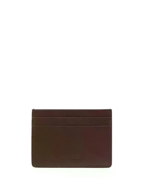 JIL SANDER Debossed-logo Leather Cardholder - Brown