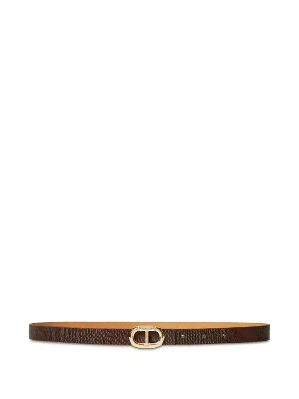 TWINSET Textured Leather Belt - Brown