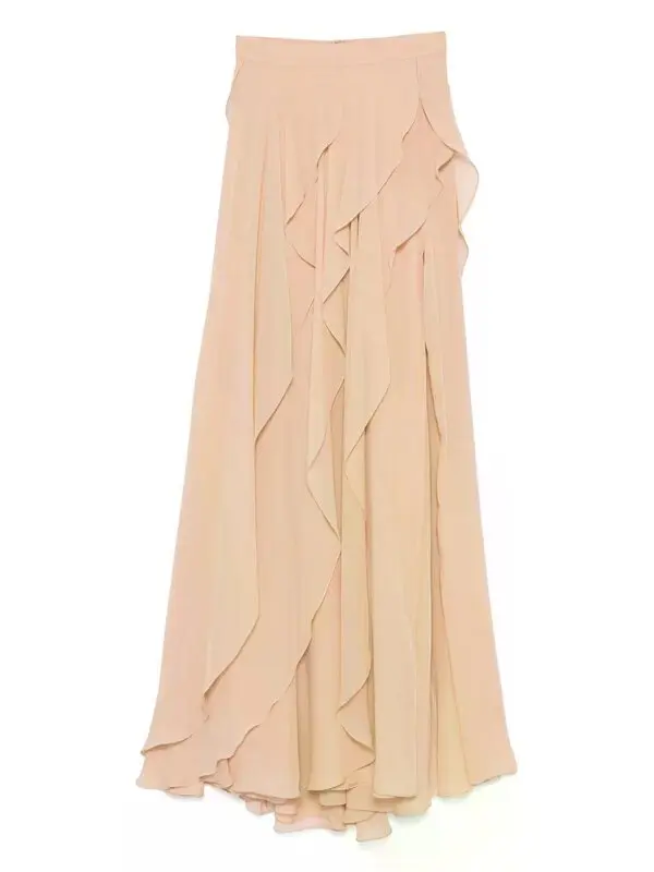 Elie Saab Silk Midi Skirt