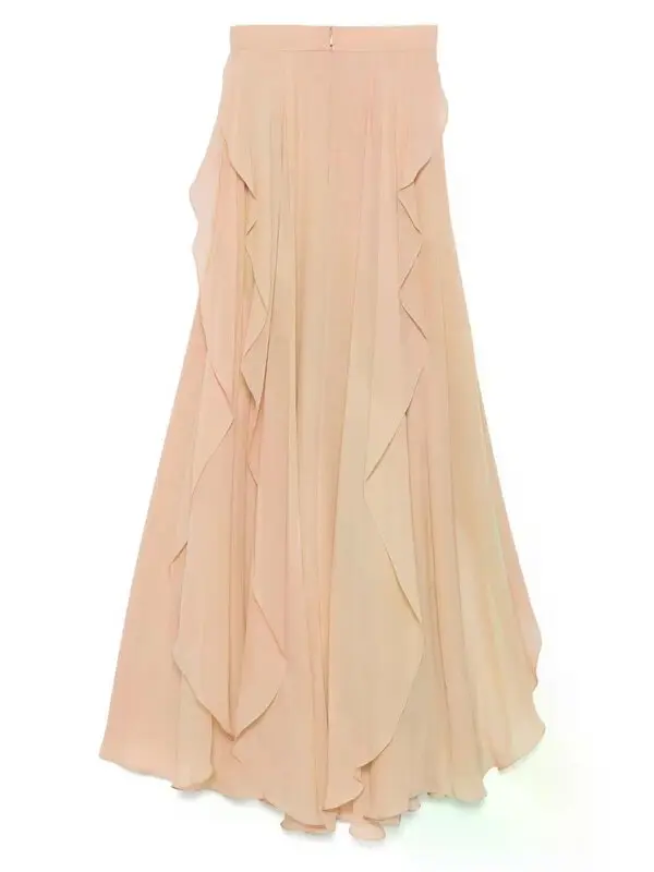 Elie Saab Silk Midi Skirt