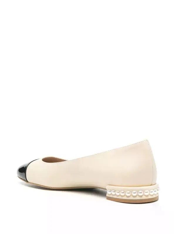 STUART WEITZMAN Pearl Flat Leather Ballerina Shoes