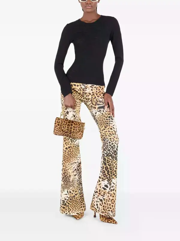 Roberto Cavalli Perforated Long-sleeve Top