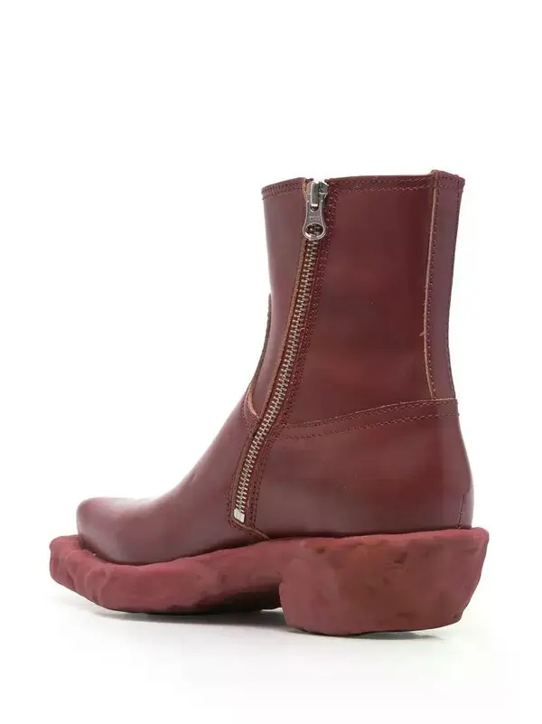Camper Leather Ankle Boots - Red